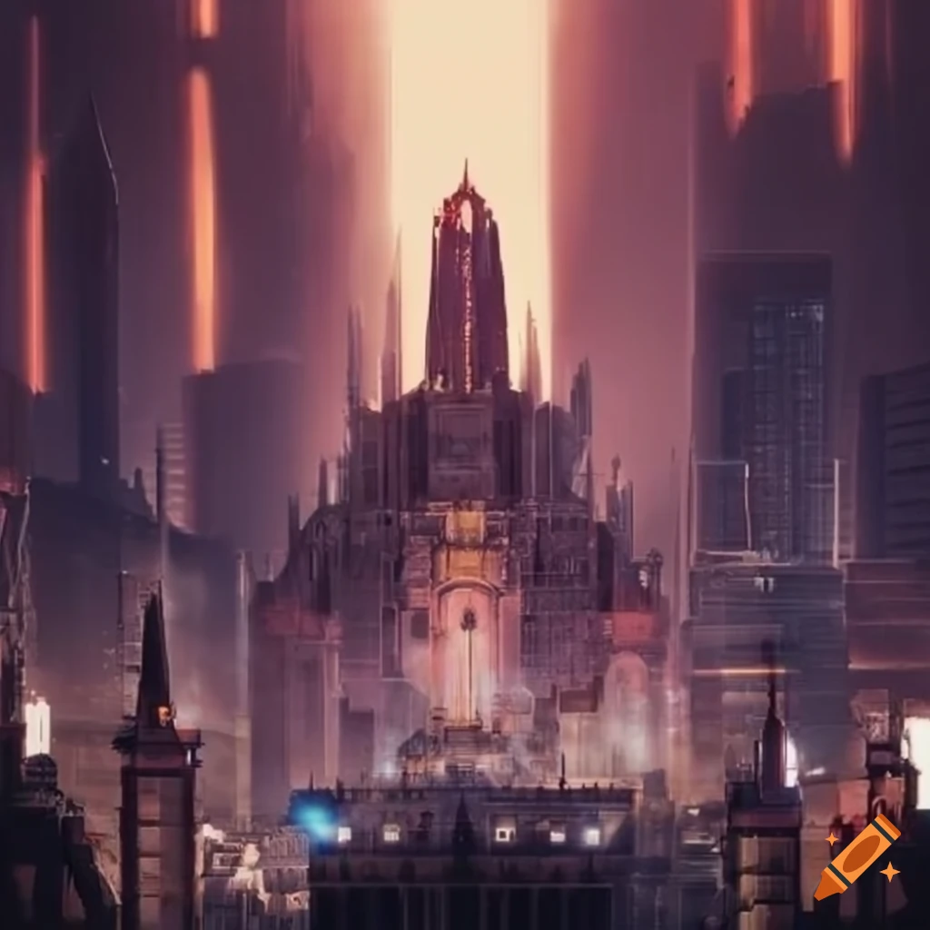 Coruscant cityscape on Craiyon