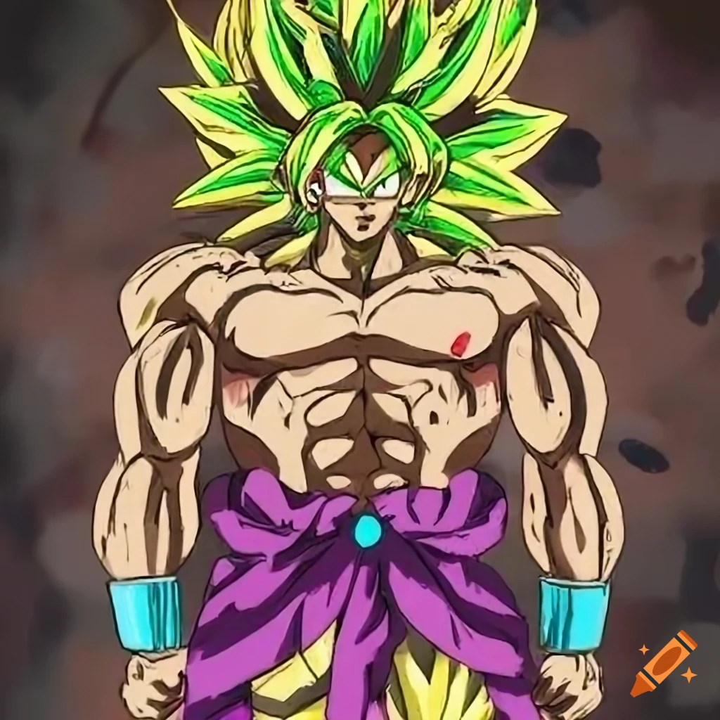 Broly art in the style of jackson pollock on Craiyon