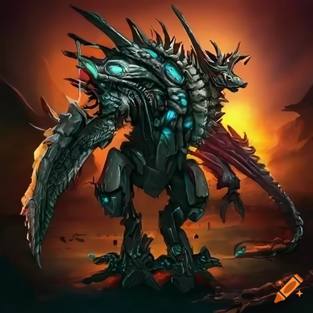 Fantasy dragon mech on Craiyon