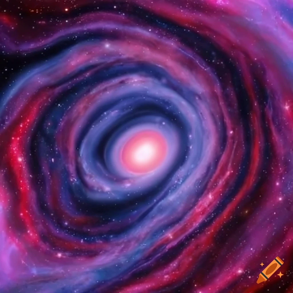 Red and purple swirl galaxy on Craiyon