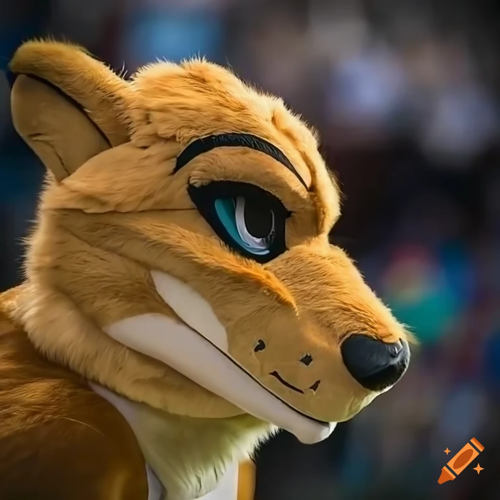 Female Fossa mascot costume fursuit wearing cheerleader uniform at ...