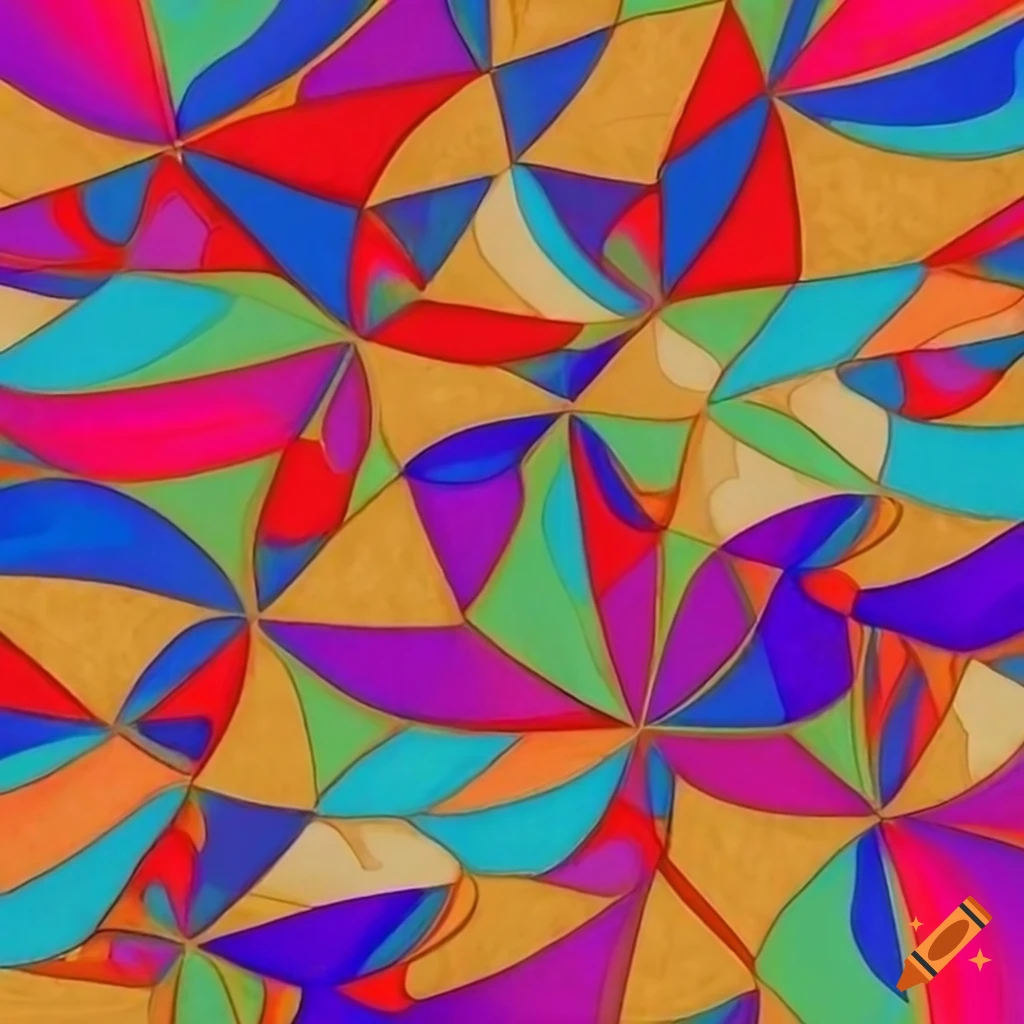 Colorful and abstract exaggerated shapes and patterns on Craiyon