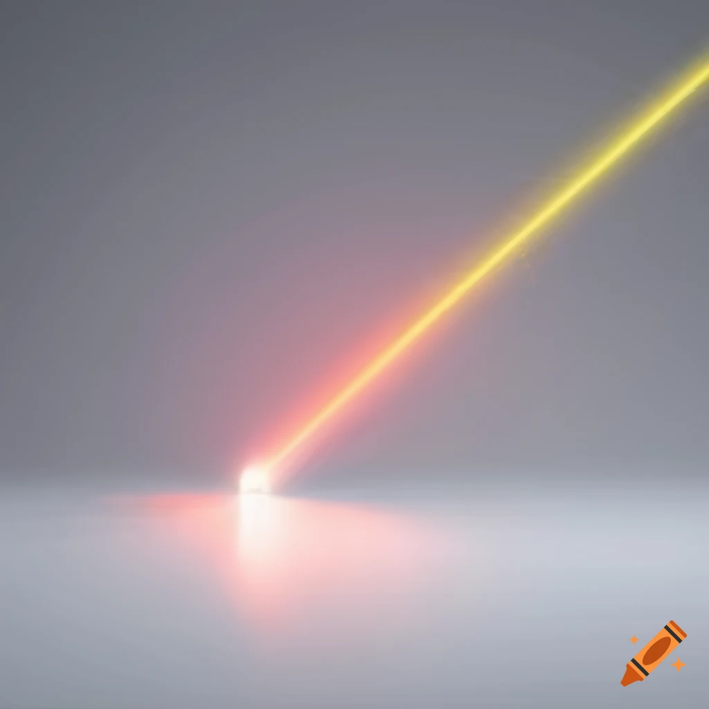 Straight line of light hitting the floor on a white background on Craiyon