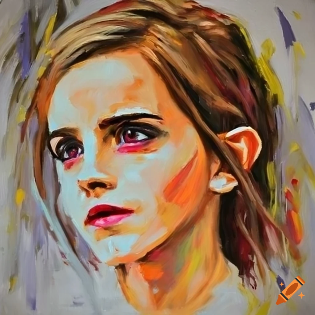 Impressionist painting of emma watson on Craiyon