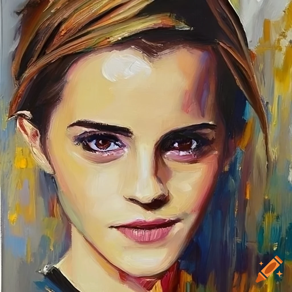 Impressionist painting of emma watson on Craiyon