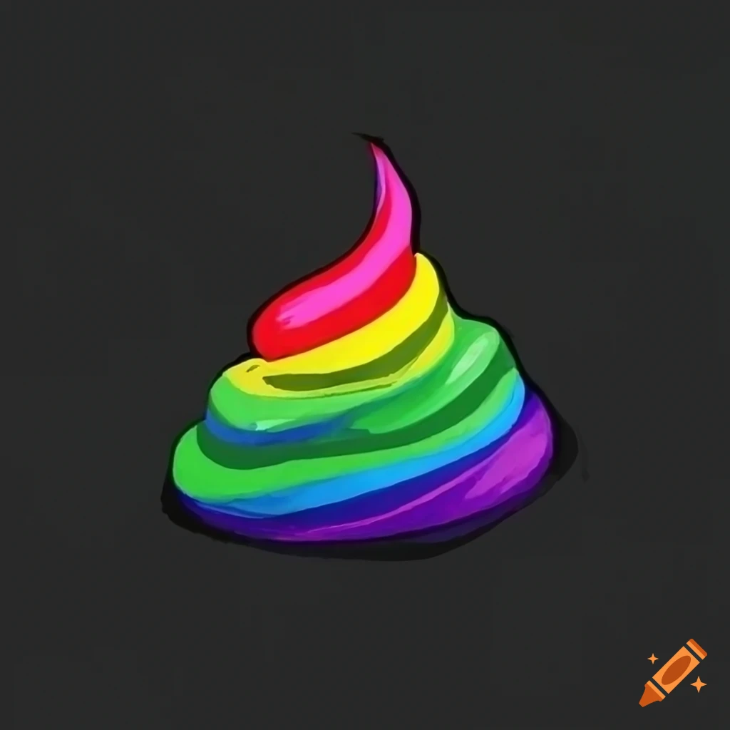 Colorful minimalist oil painting of poop in 4k high definition with ...