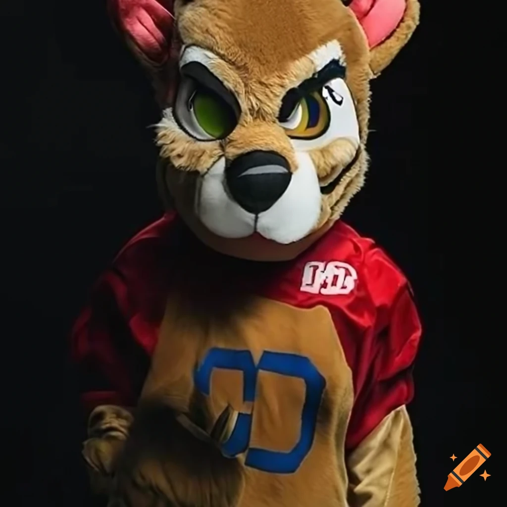 Fossa mascot costume fursuit wearing football sports uniform at school ...