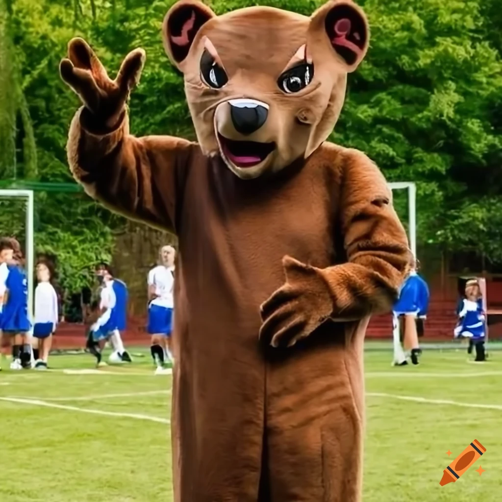 Fossa mascot costume in sports jersey at school sports field on Craiyon