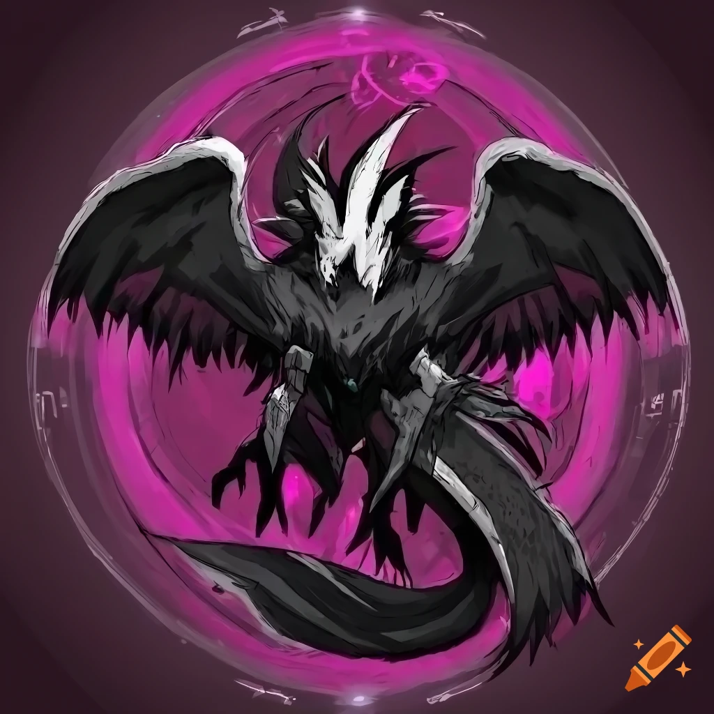 Fantastical cel-shaded eldritch gothic badger raven hybrid in anime ...