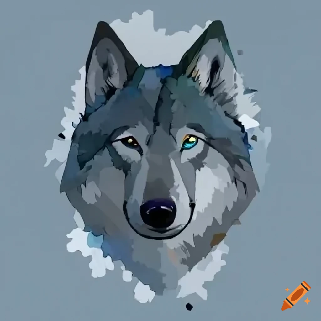 Giant grey wolf looming over the viewer in 3D animation on Craiyon