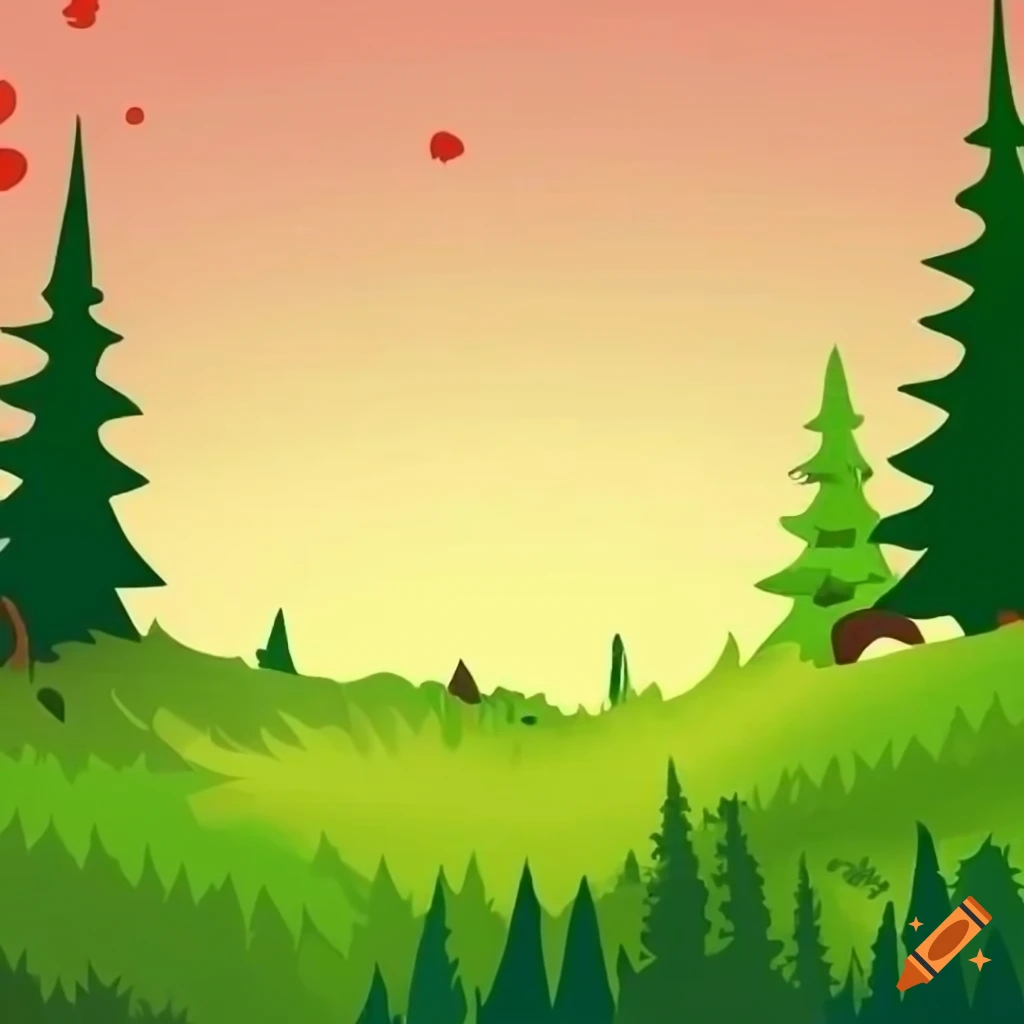 Cartoon forest banner on Craiyon