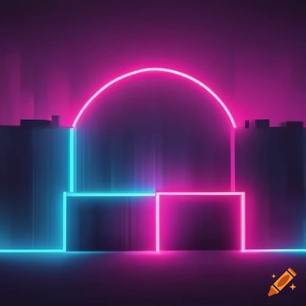 Neon minecraft background on Craiyon