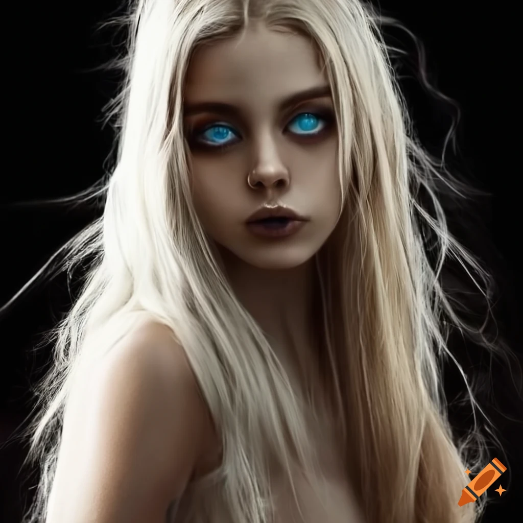 Beautiful Woman With Blond Hair And Piercing Blue Eyes On Craiyon
