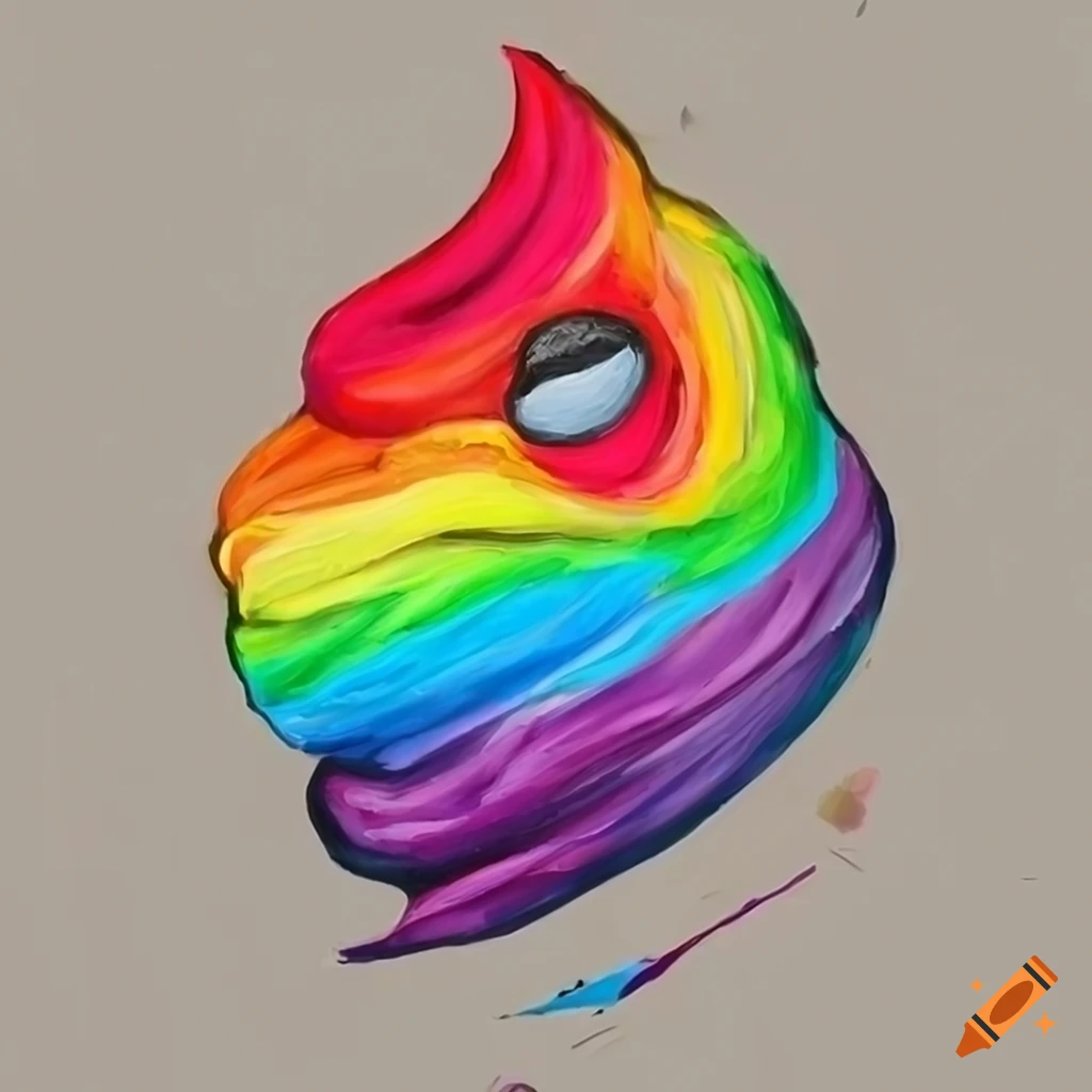 Colorful minimalist oil painting of a rainbow poop in 4k high ...