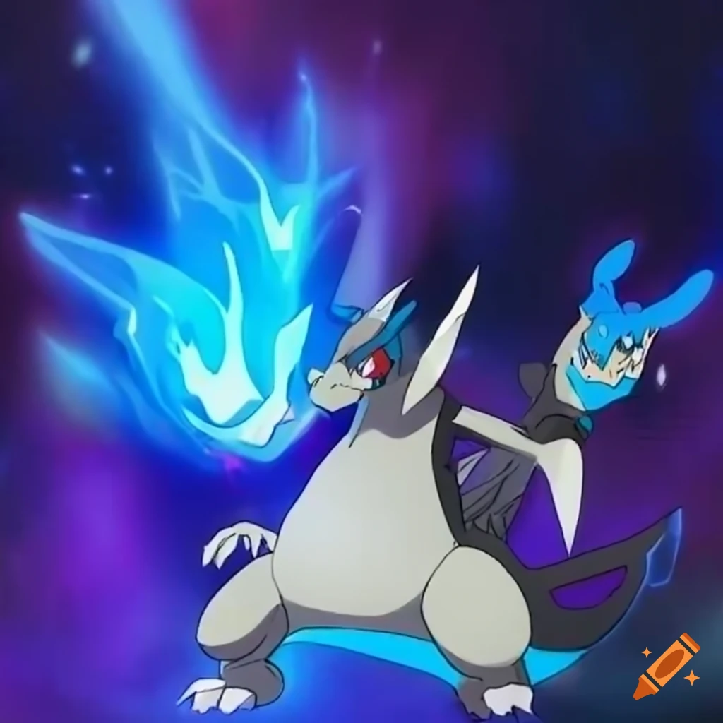 Mega charizard x holo card on Craiyon