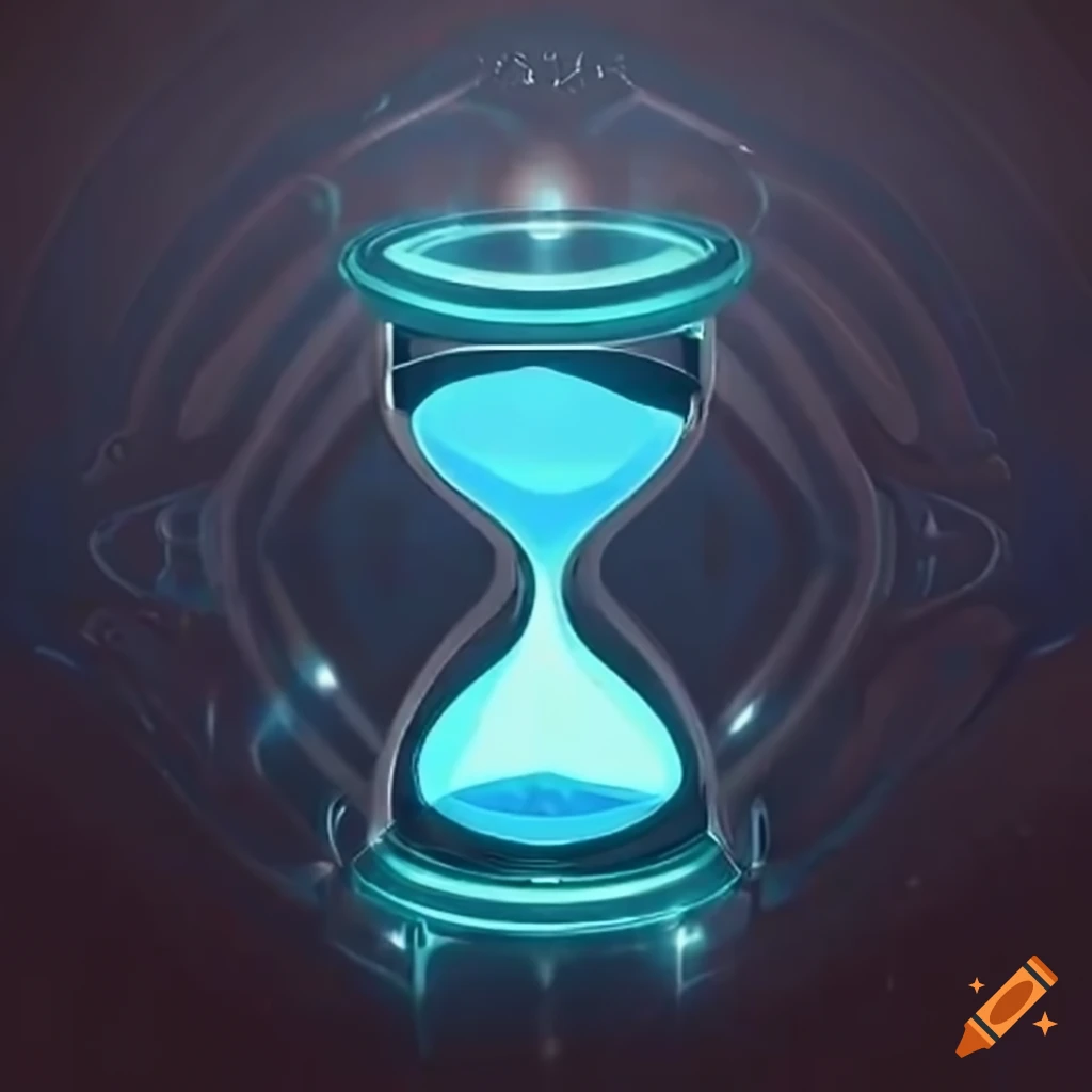 Logo of hourglass merging with futuristic clock symbolizing past and ...