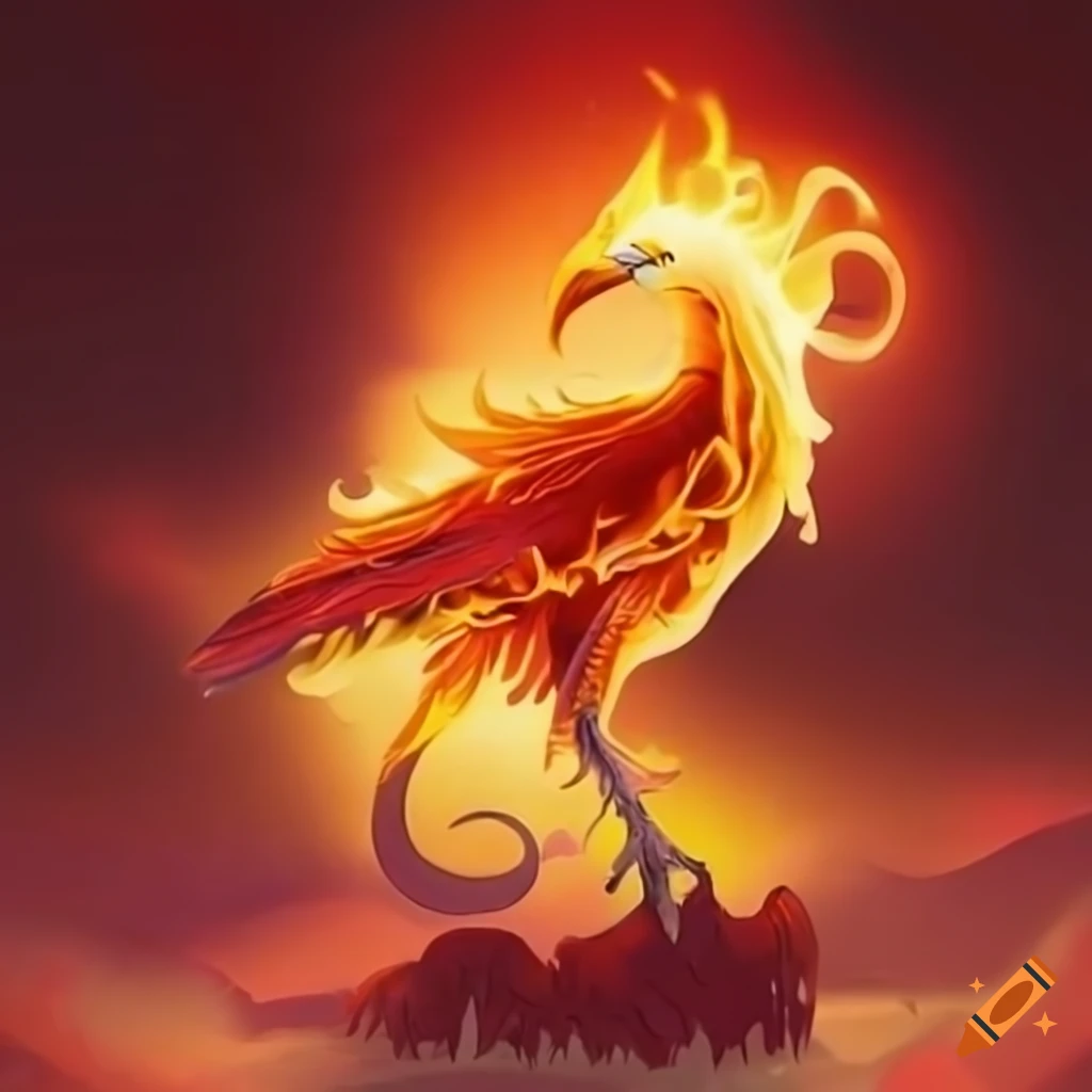Ancient fire bird on Craiyon