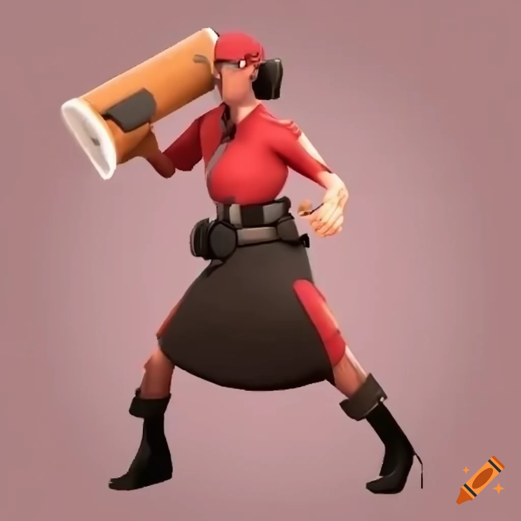 Newest tf2 female character with blueprints, full body on Craiyon