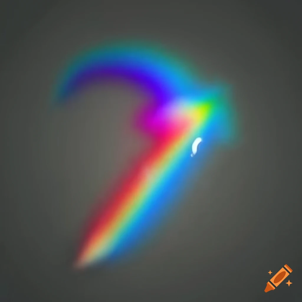 Arrow in the middle of a rainbow on Craiyon
