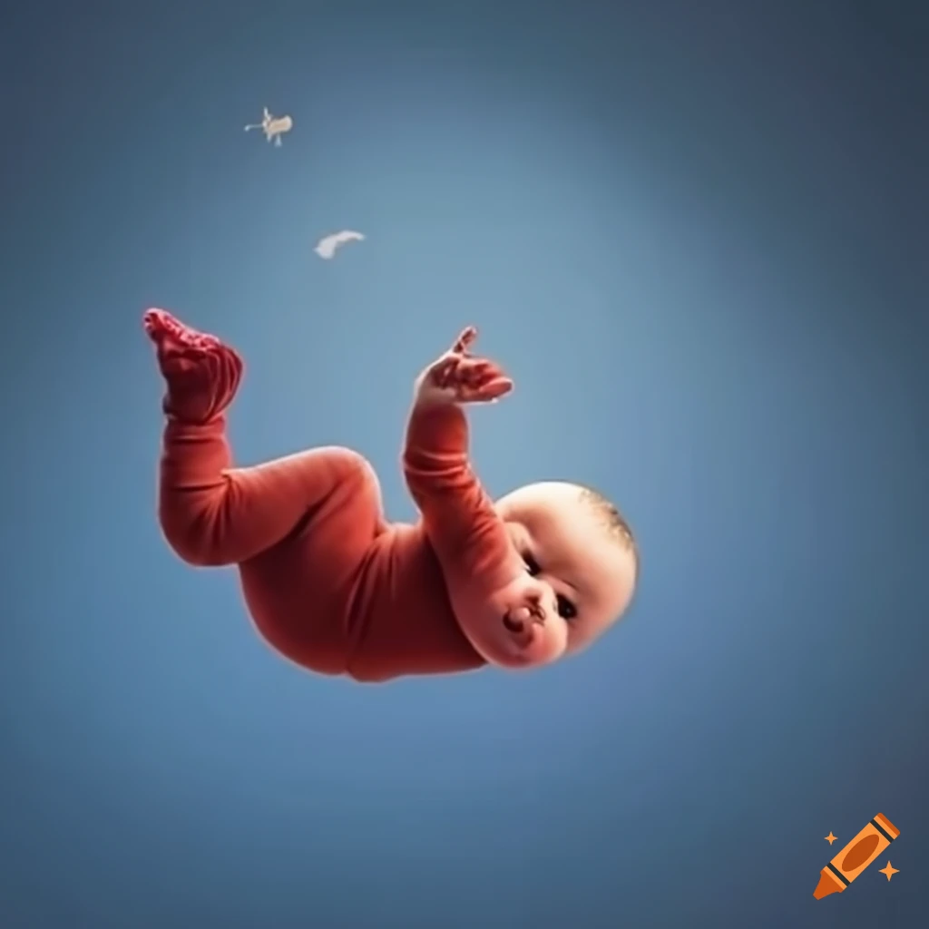 Group of babies falling from the sky on Craiyon