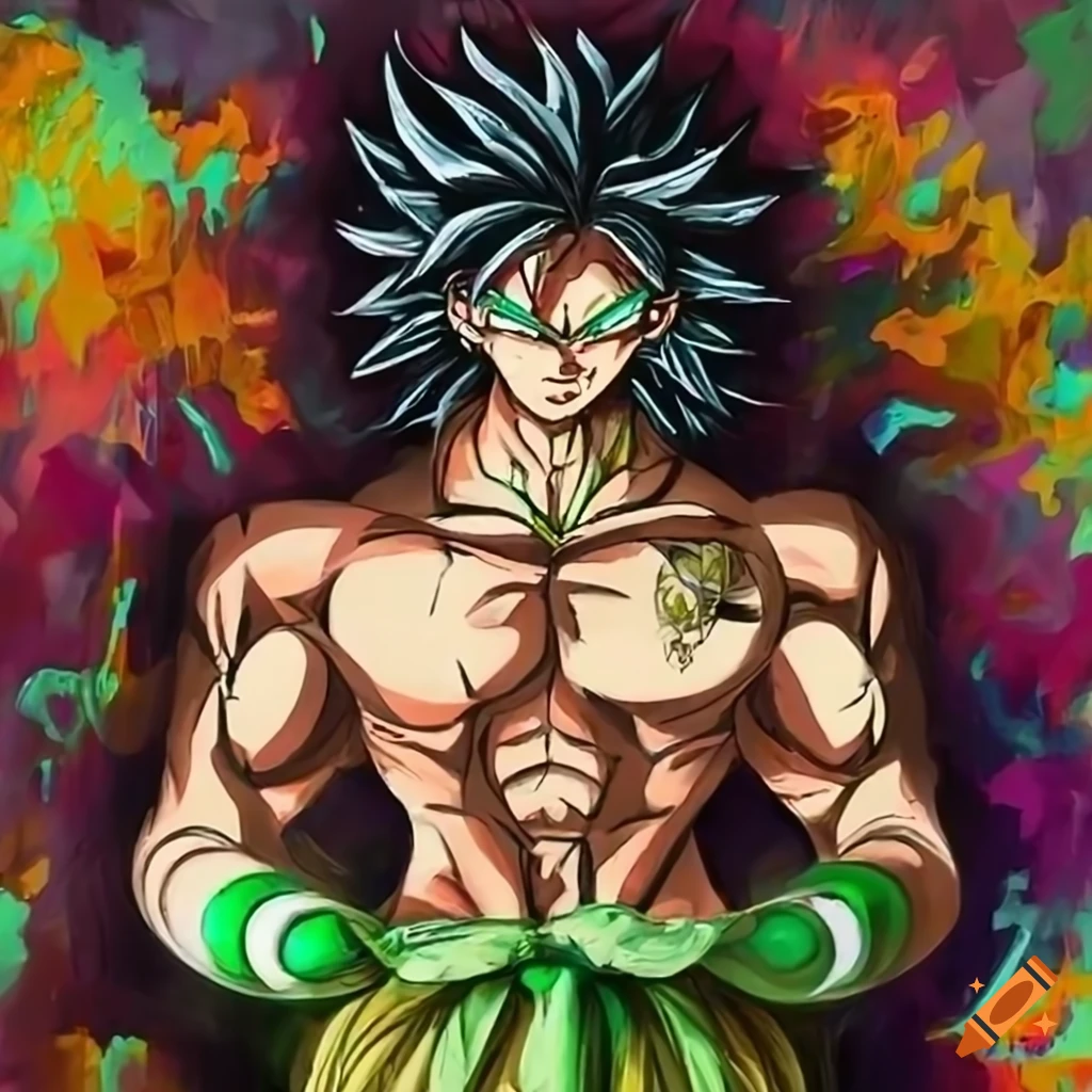 Abstract painting of broly on Craiyon