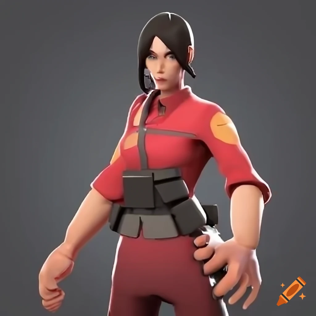 Newest female character from tf2 with a 3d printer on Craiyon