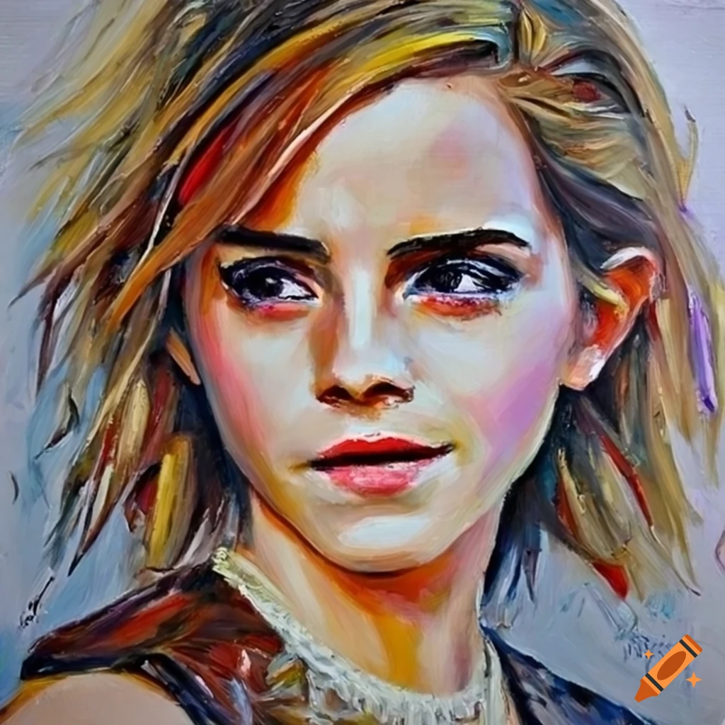 Impressionist painting of emma watson on Craiyon