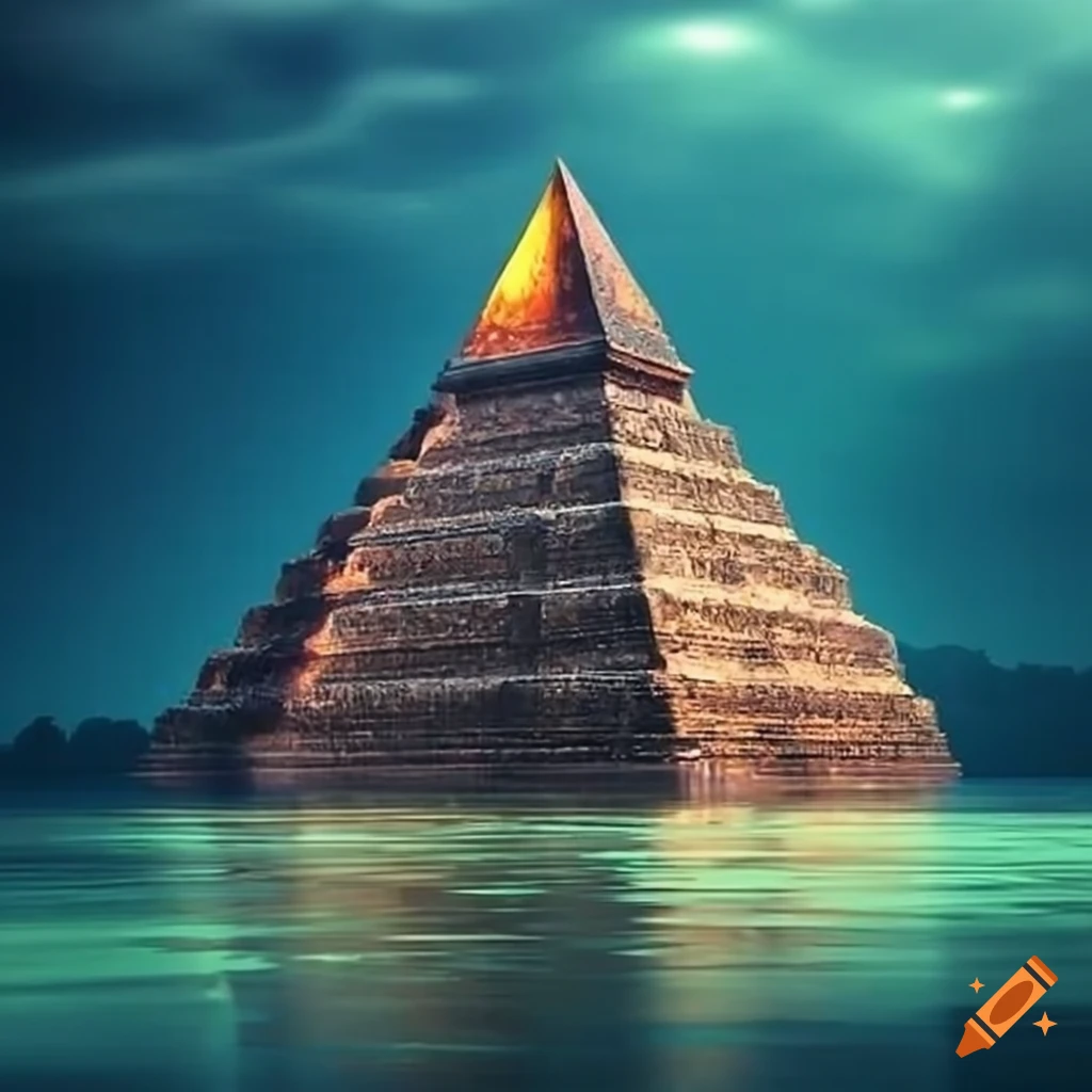Tho yor pyramid in water on Craiyon