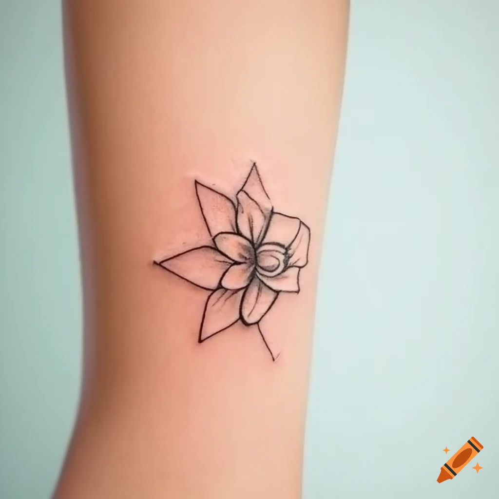 Simple geometric flower tattoo design on Craiyon