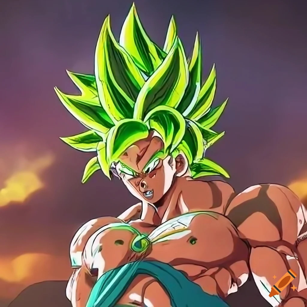 Broly from Dragon Ball Z in intense battle with powerful opponent on ...