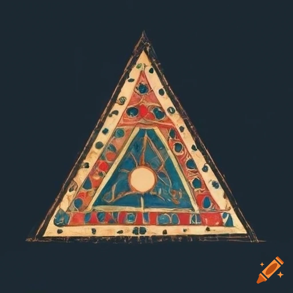 Medieval depiction of a large triangle on Craiyon