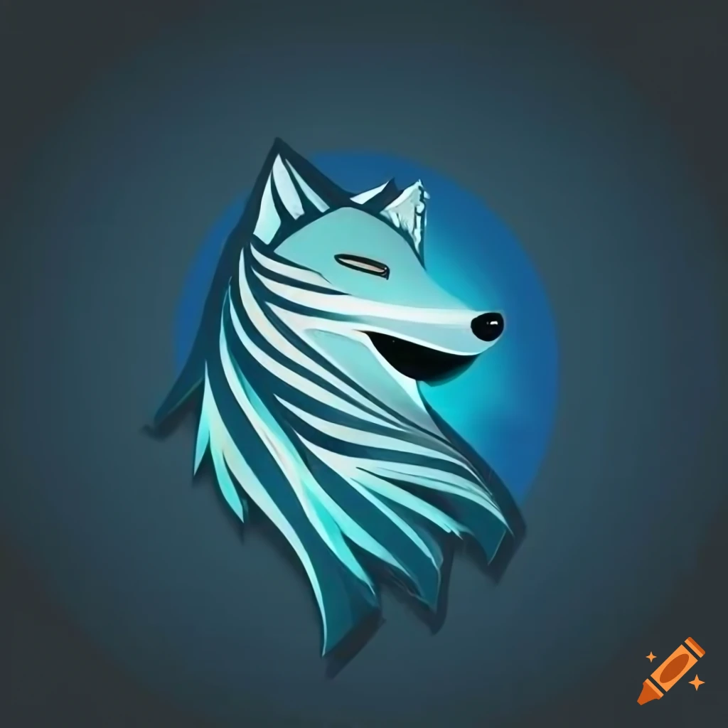 Wave with wolf logo in the background on Craiyon