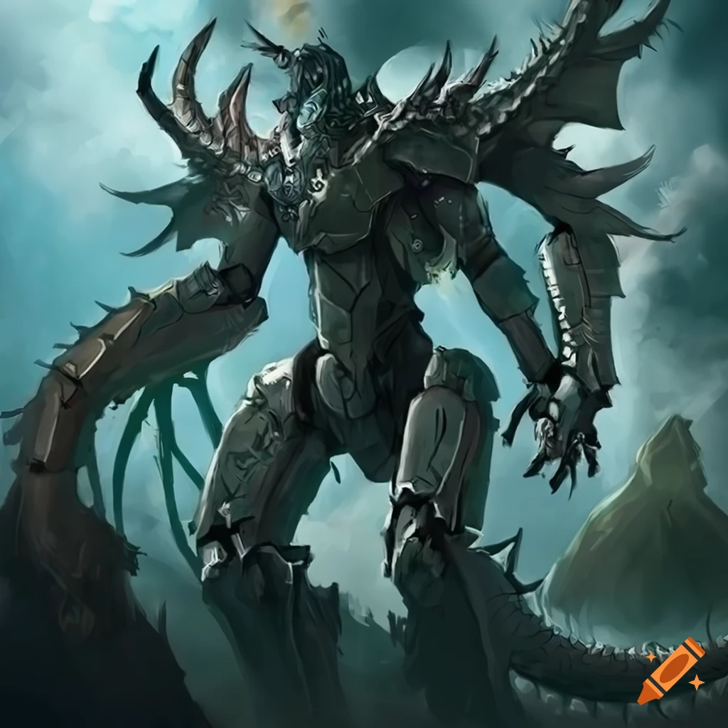 Fantasy dragon mech on Craiyon