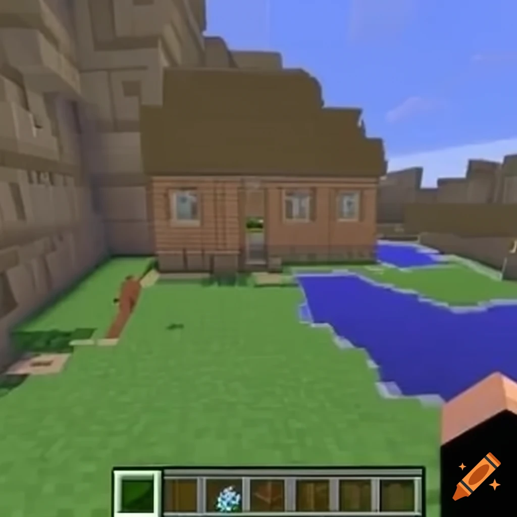 Outdoor scene in minecraft on Craiyon