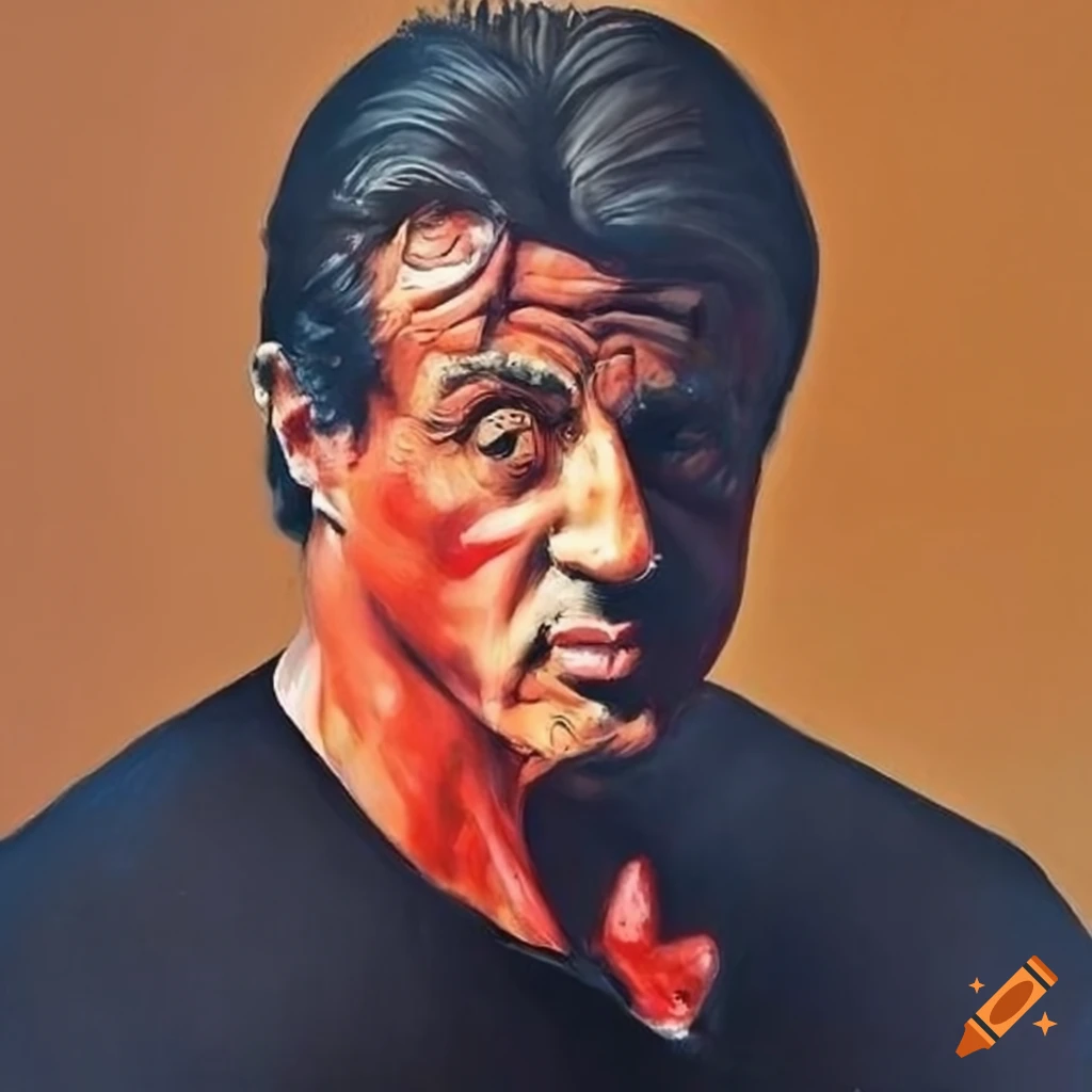 Portrait of Sylvester Stallone by Francis Bacon on Craiyon