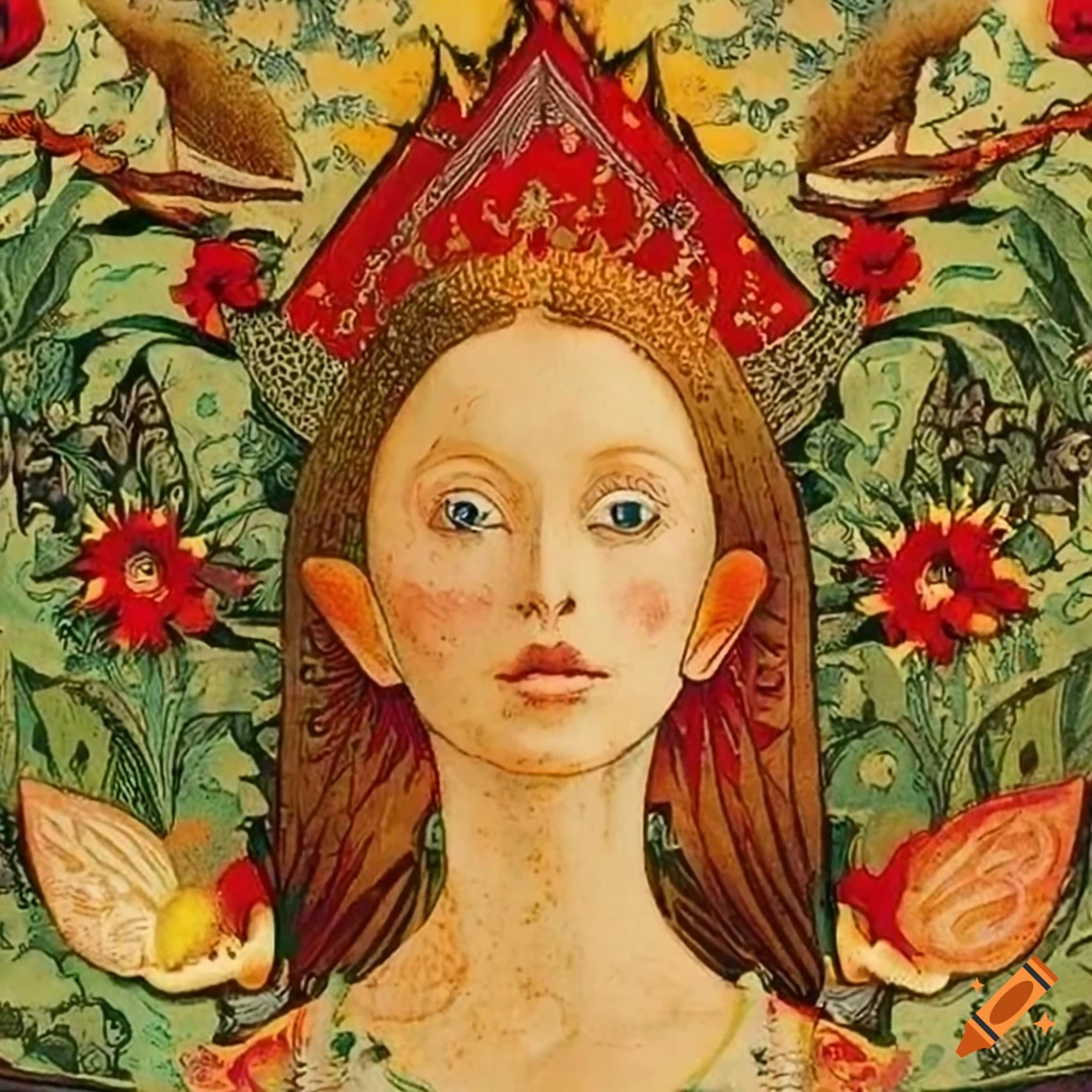 Illustration of a curandera in a mystical forest at twilight with an ...