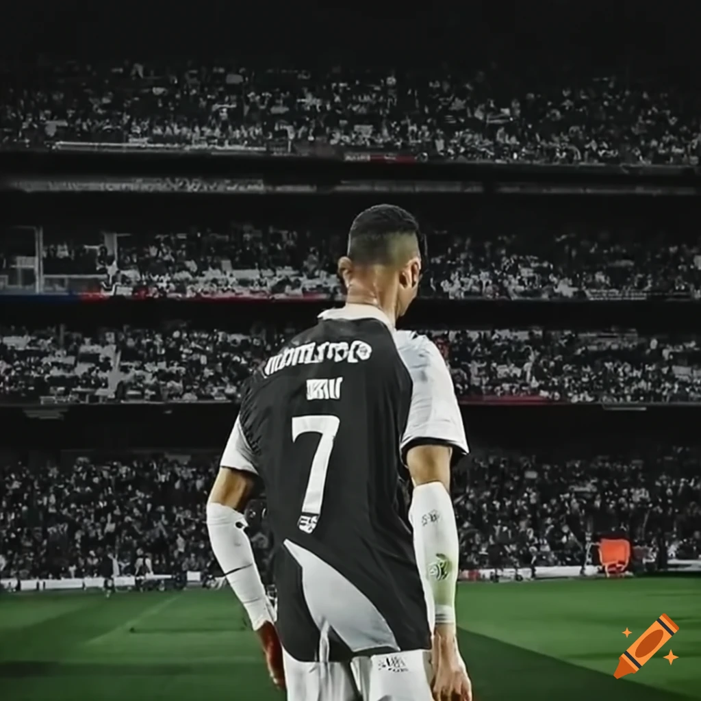 Back view of cristiano ronaldo in santiago bernabeu stadium football ...