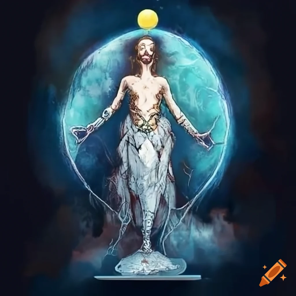 The world tarot card with lightning instead of clouds, featuring the ...