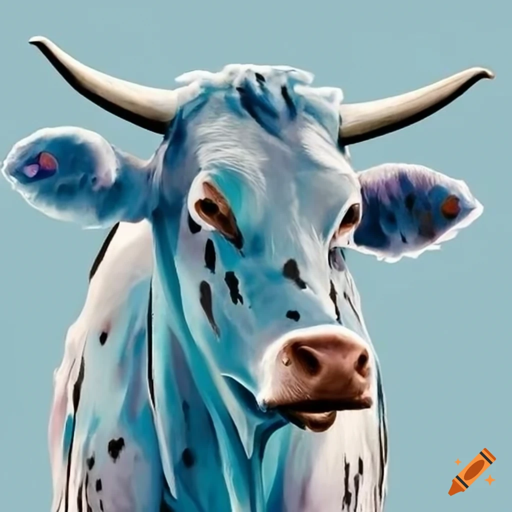 Blue cows on Craiyon