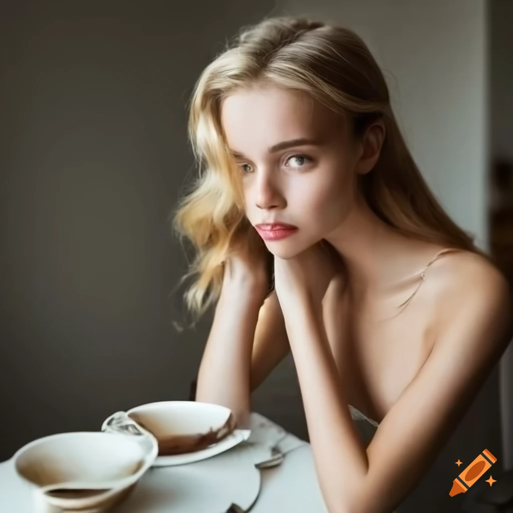 Young Dark Blonde Woman Serving Tea On Craiyon