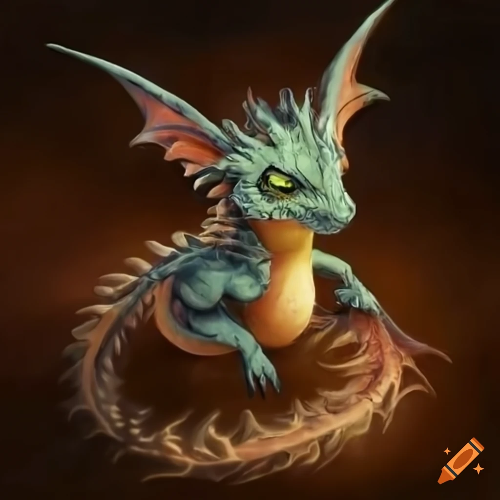 Small baby dragon depicted as a faerie on Craiyon