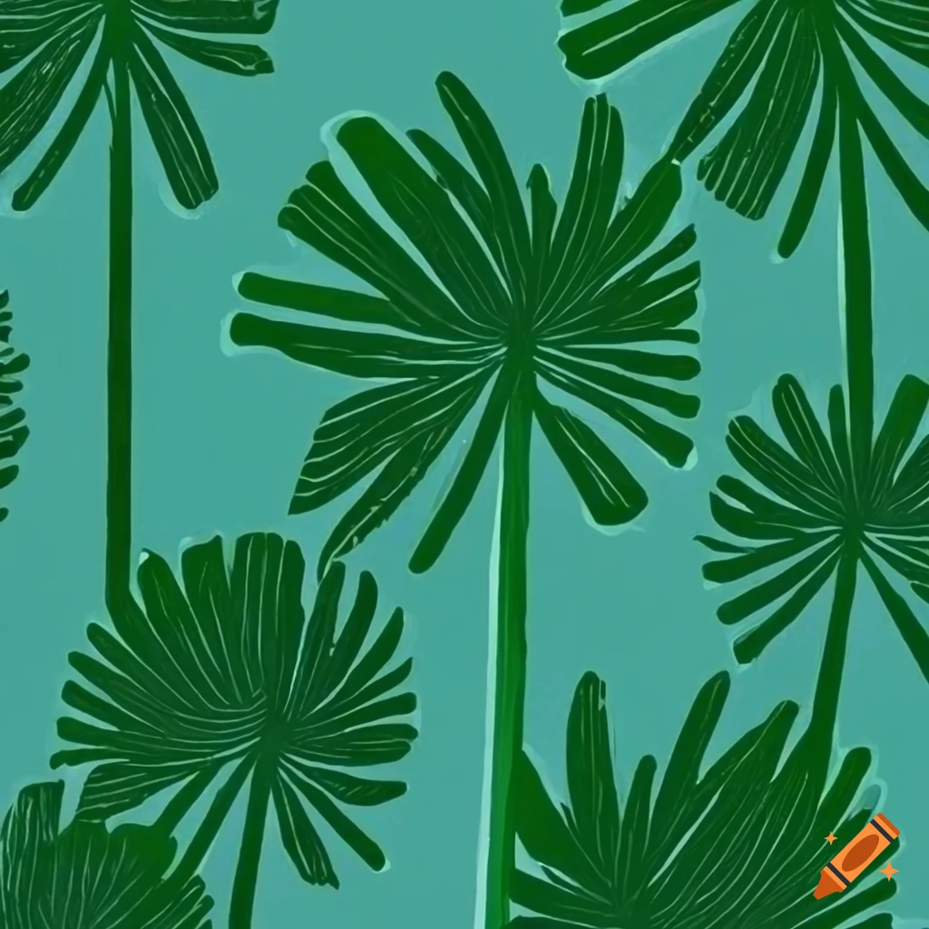 Repeating pattern of saw palmetto frond on Craiyon