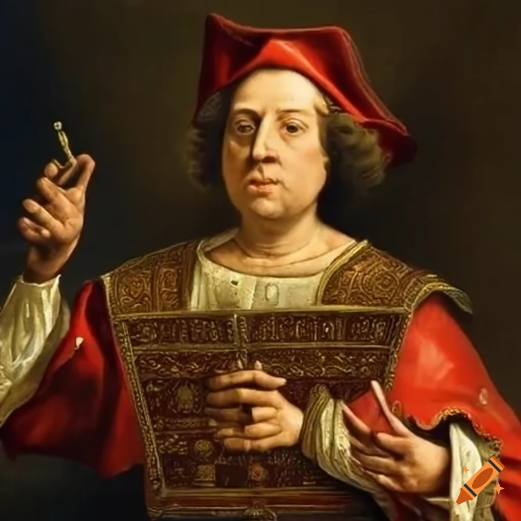 Christopher columbus's proposal accepted by the catholic kings on Craiyon