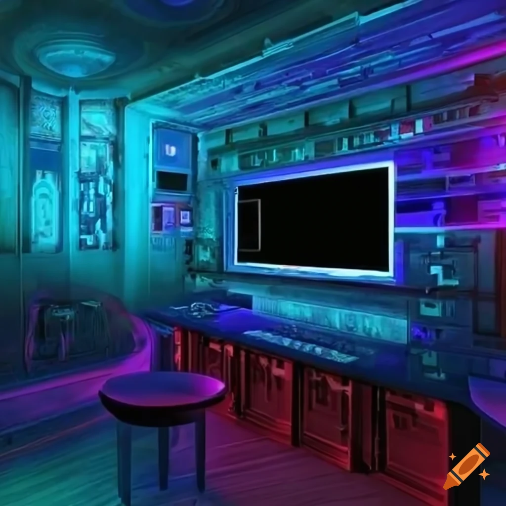 High-definition high-detail fantasy tech room on Craiyon