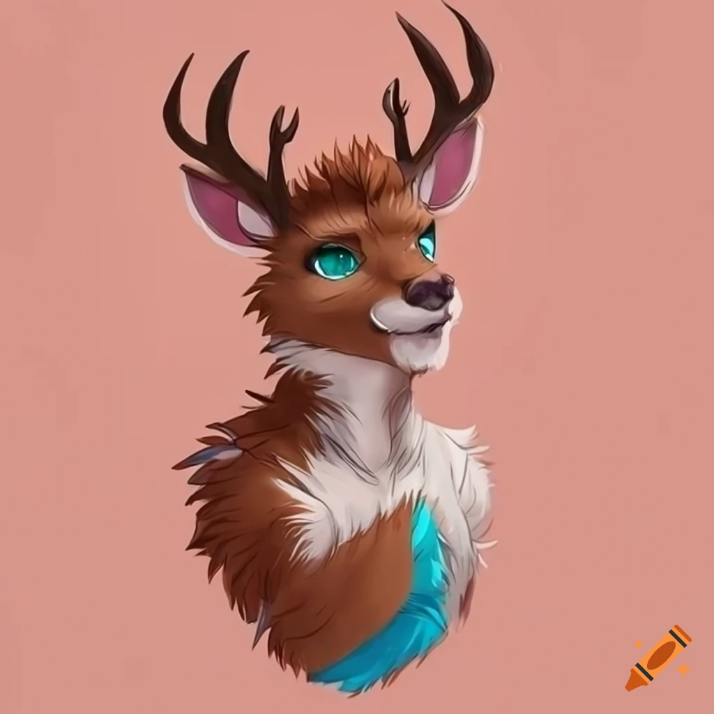 Furry deer illustration on Craiyon