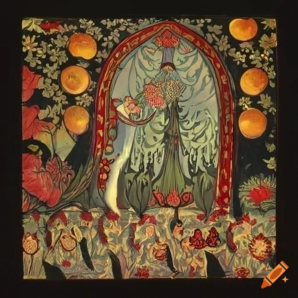 Russian folk tale illustration of a Curandera in the woods during Fall ...