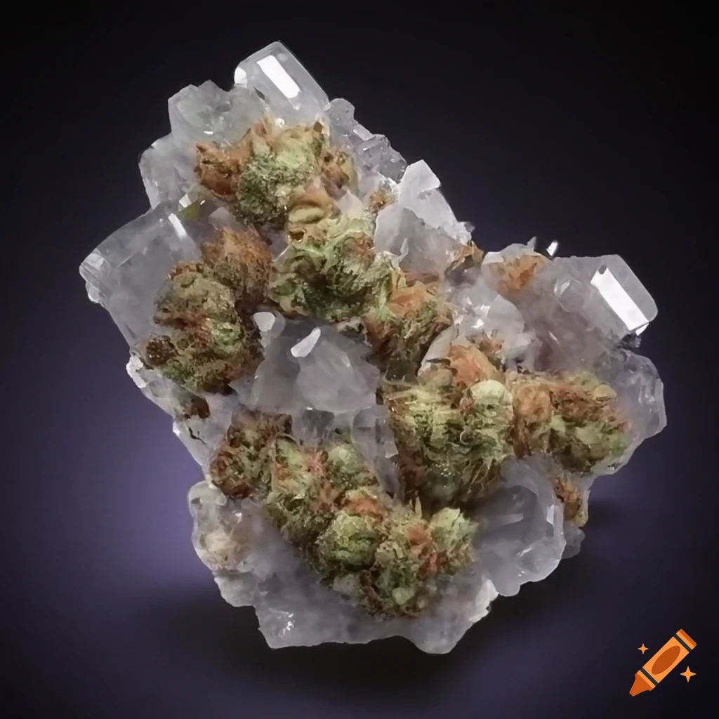 Macro view of thc crystals on Craiyon