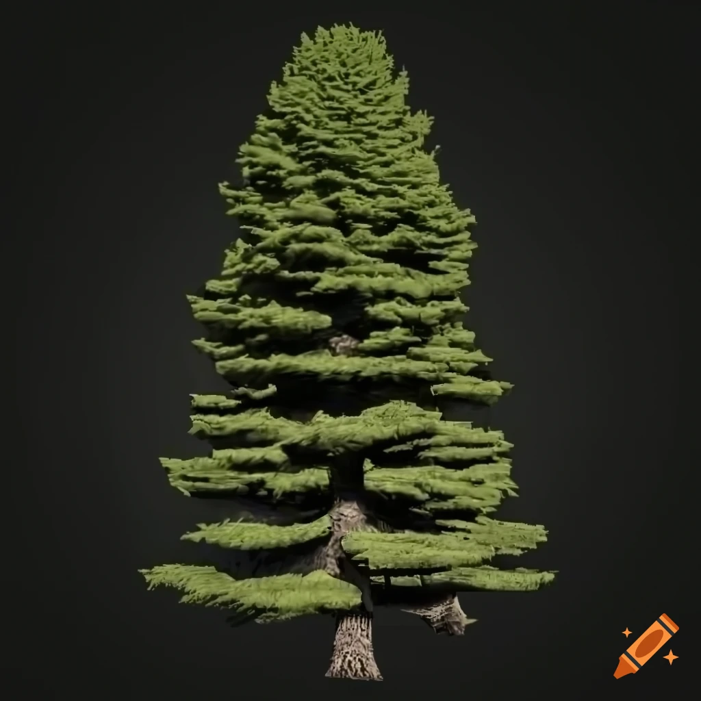 Detailed pine tree for fps game on Craiyon