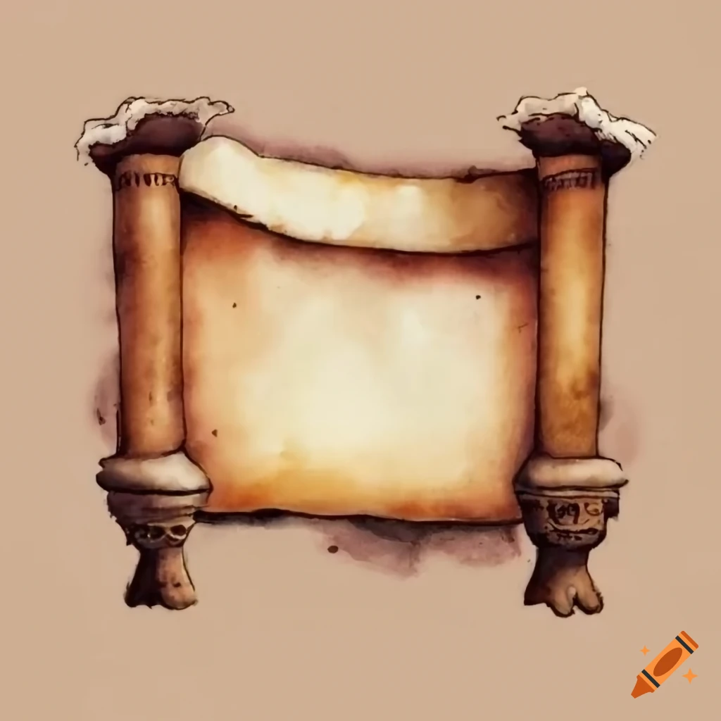 Roman announcement scroll in sepia watercolor on Craiyon