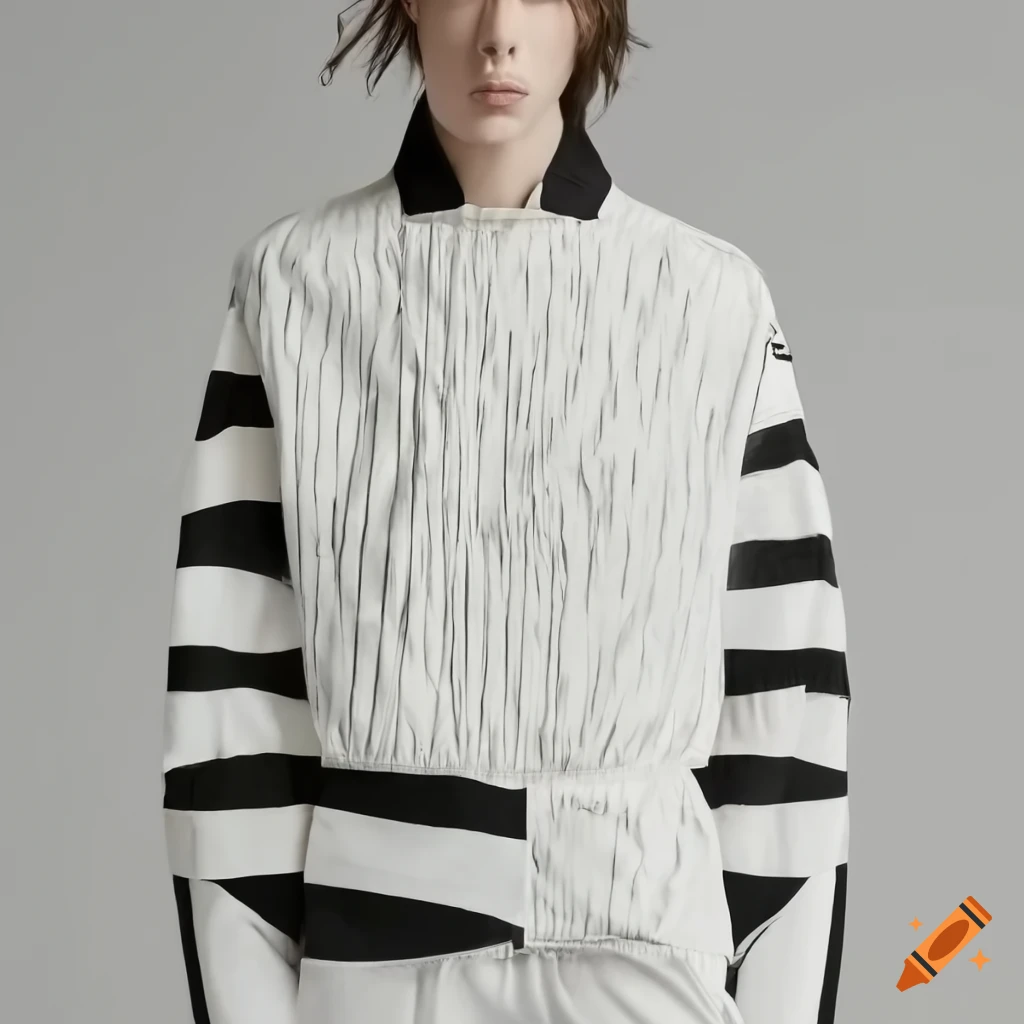 White and black birch texture tennis tracksuit by maison margiela on ...